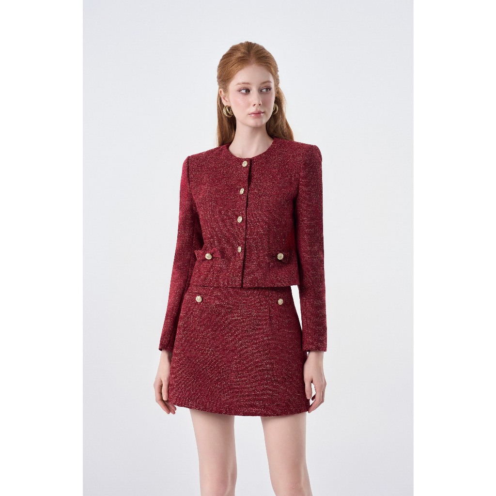 Seduisant.rev - SANDRA - Jacket and red tweed evening dress (red tweed ...