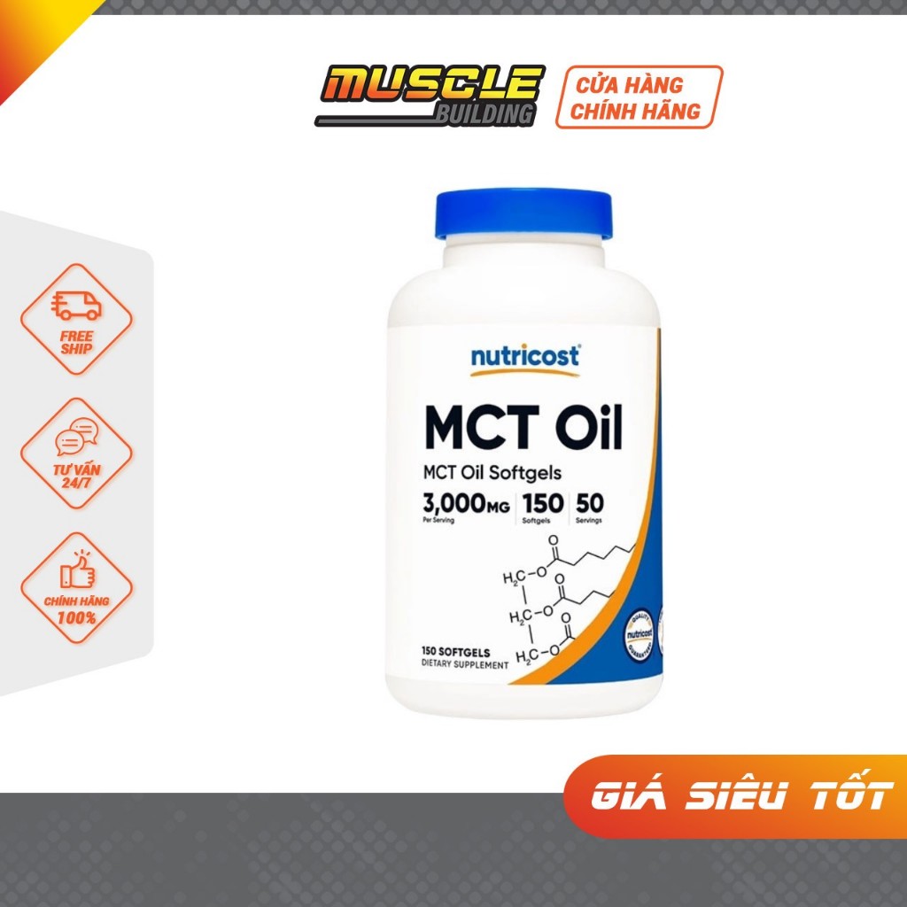 Nutricost Mct Oil 3000mg 150 Gel Capsules Supports Digestion and ...