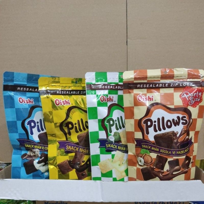 Oishi Pillows Snacks of all flavors, 85g pack | Shopee Singapore
