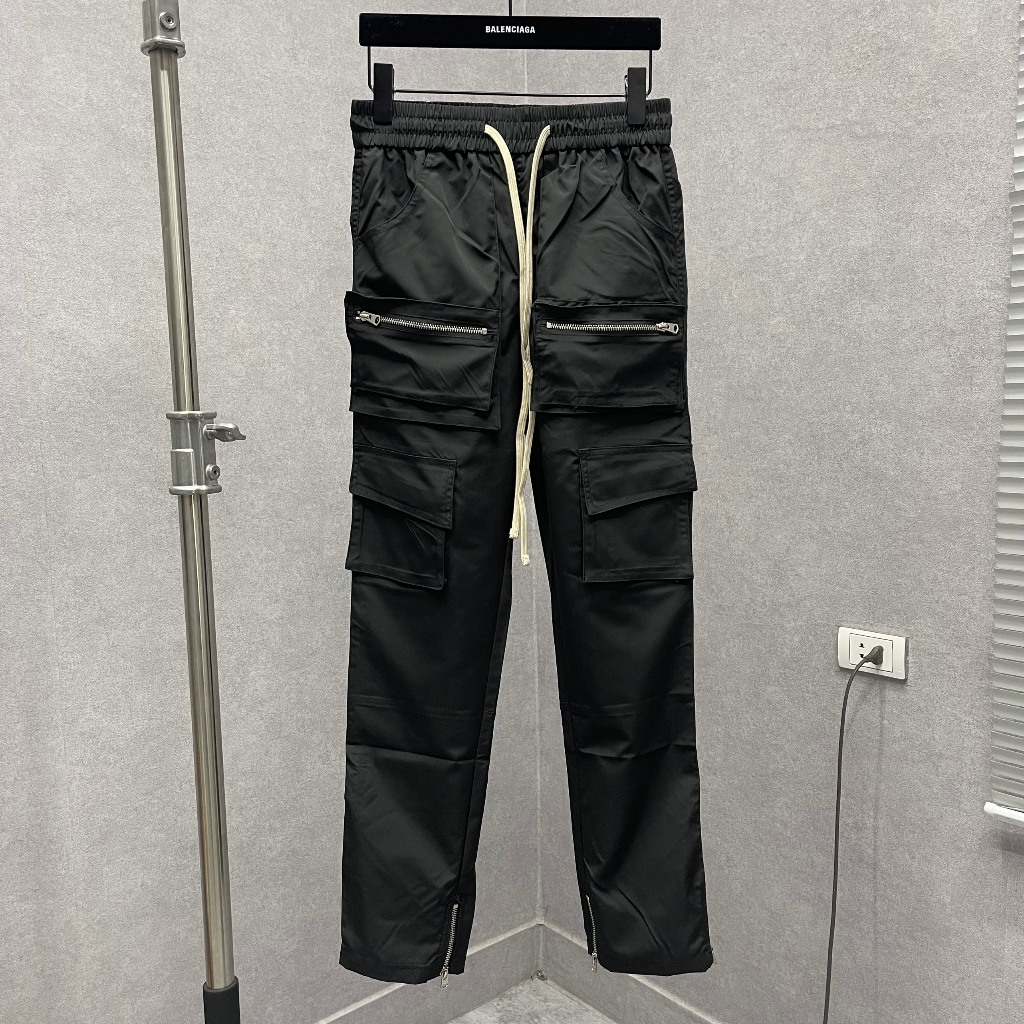 Cargo pants with box pockets for men khaki zip thigh pockets mixed with ...
