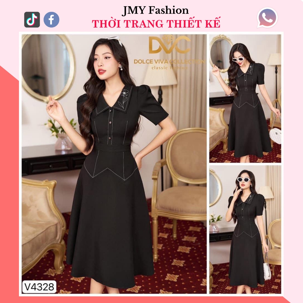 V4328 Black dress A spread office shirt [Dolce Viva Colection (DVC ...