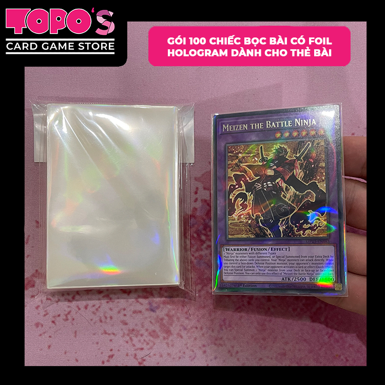 [Sleeve] 100 transparent card covers with hologram foil for yugioh and ...