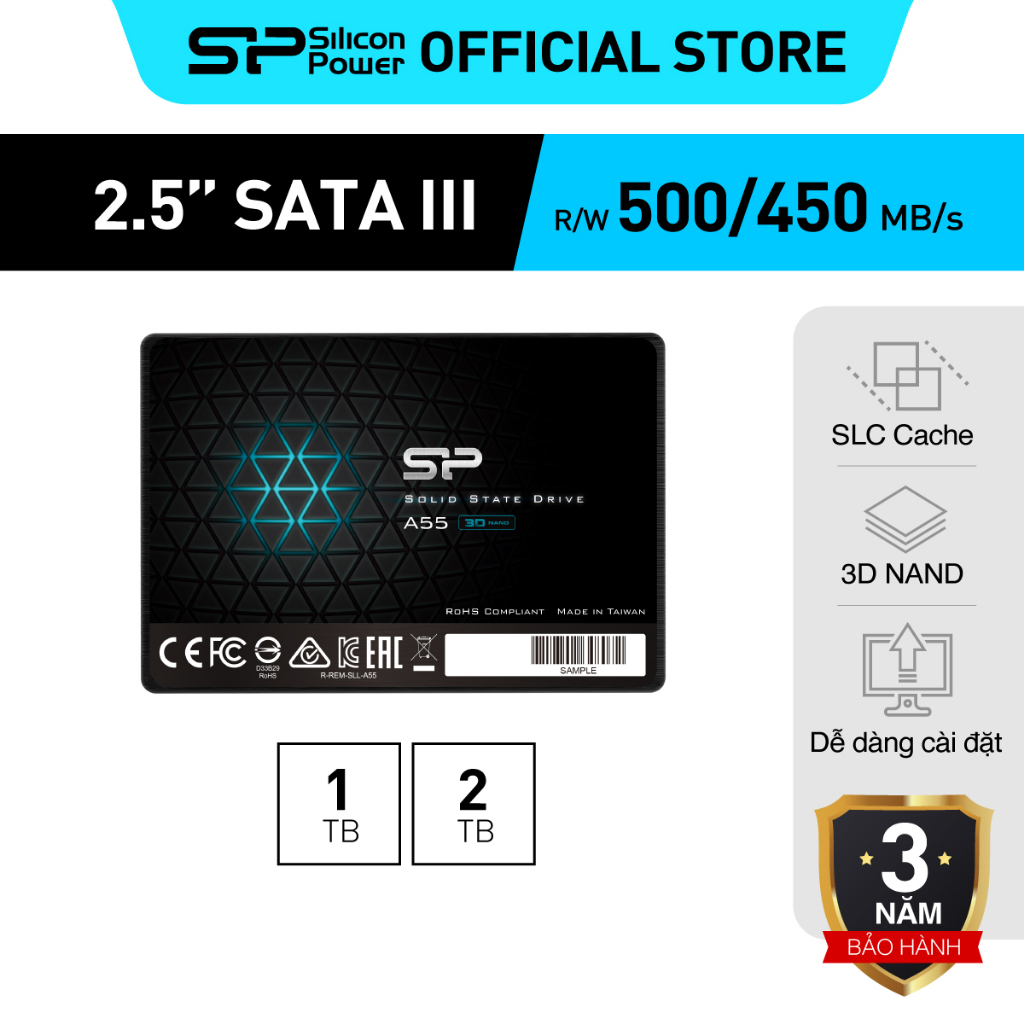 Silicon Power SSD Hard Drive 1TB 2TB 4TB SATA 3 2.5" A55 | | Shopee ...