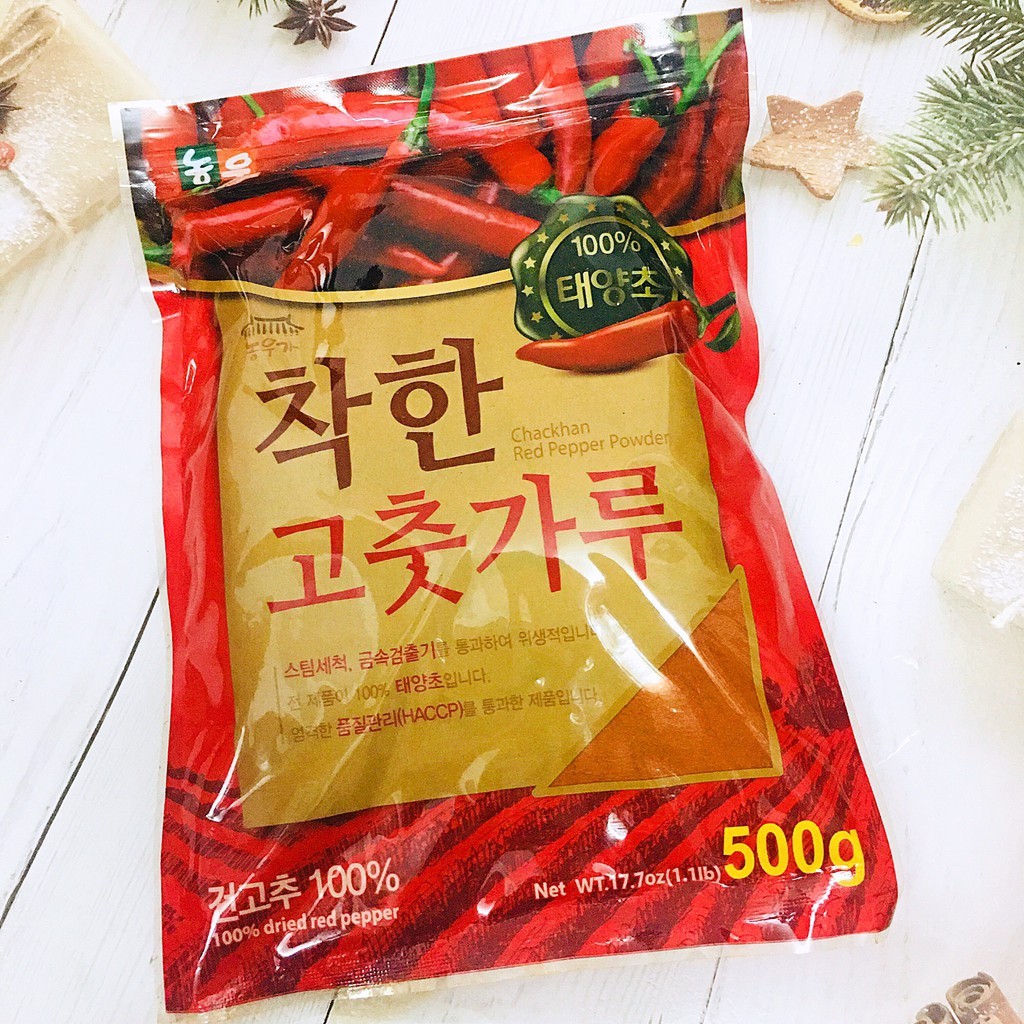 Korean Min Chili Powder for Kimchi and Spicy Noodles 500g Pack | Shopee ...