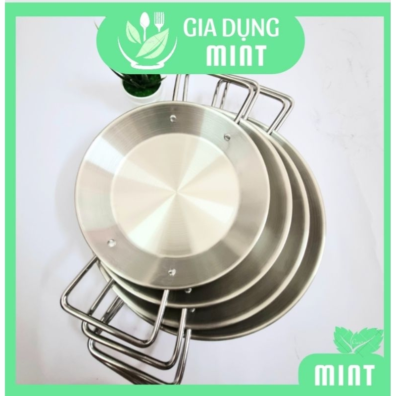 Korean two-handle flat bottom stainless steel pan, all sizes 21 - 23 ...