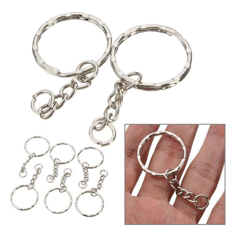 Set of 100 common simple silver key rings 25mm | Shopee Singapore