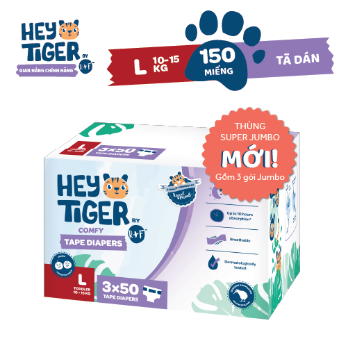 Hey Tiger Super Jumbo Diapers / Diapers / Diapers - 150 Pieces | Shopee ...
