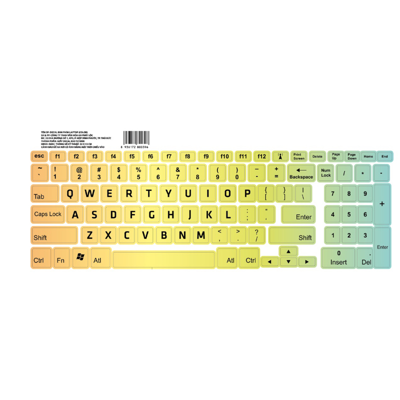 Laptop keyboard Decal (color) | Shopee Singapore