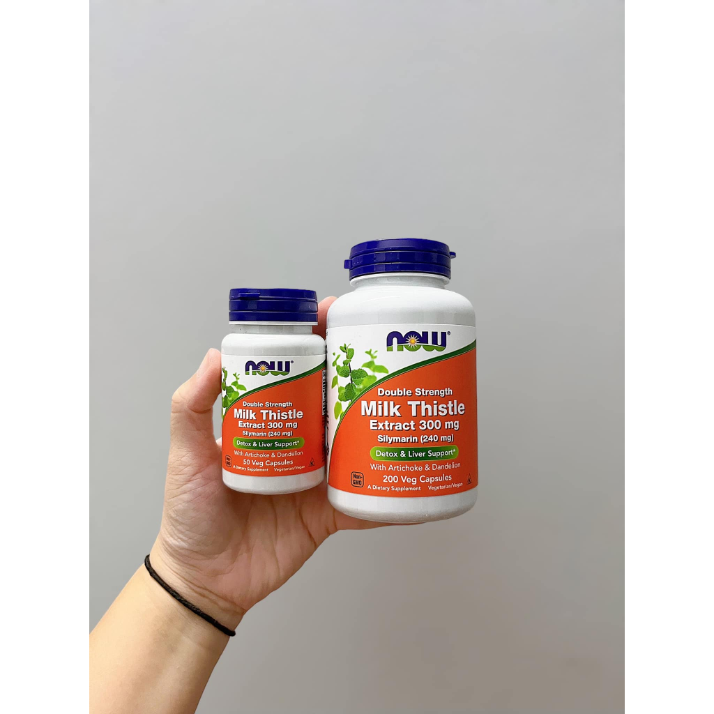 Now Double Strength Milk Thistle Extract Silymarin - 300mg (50 capsules ...