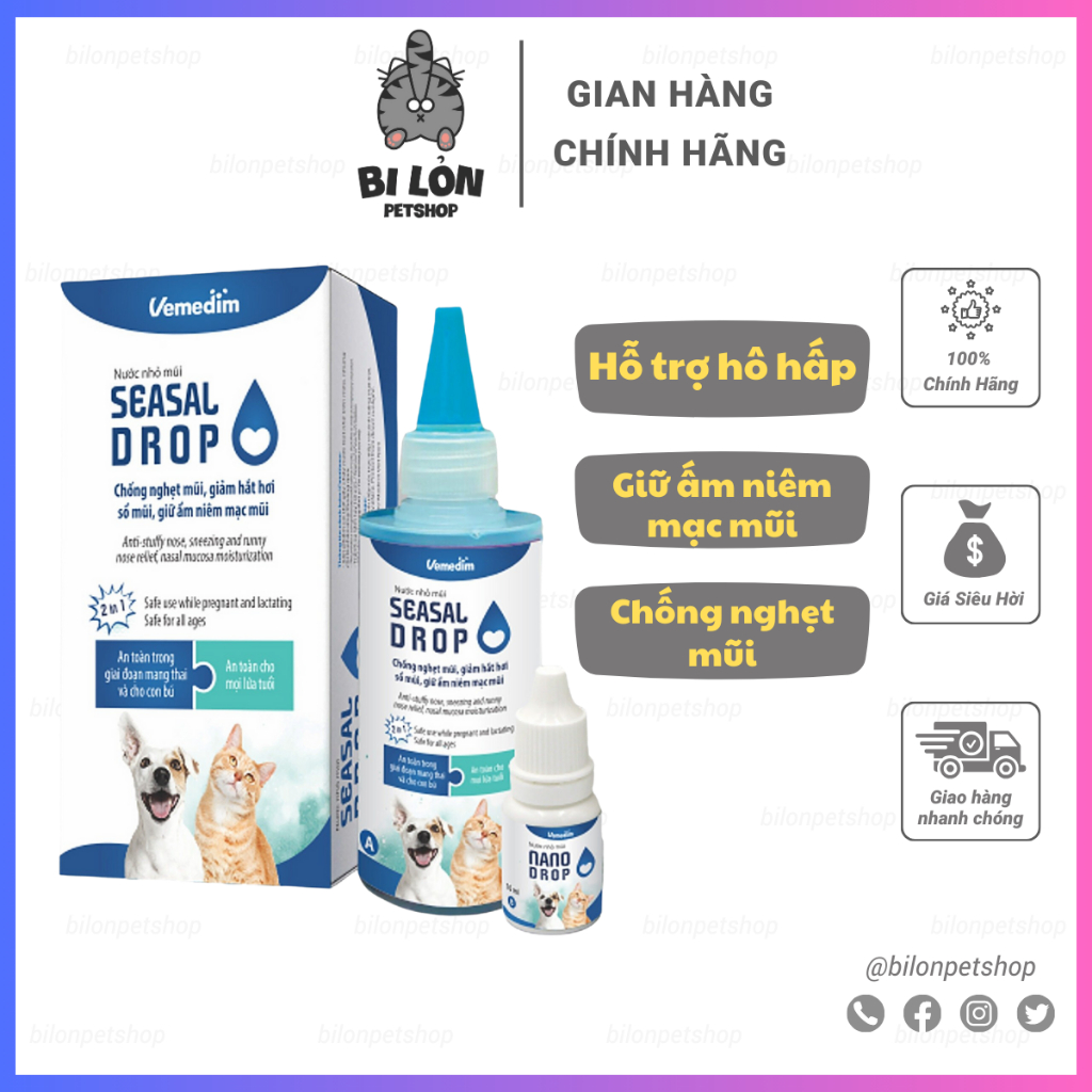 Seasal DROP Vemedim - Dog And Cat Nose DROP, Anti Stuffy Nose, Reduce Sneezing, Runny Nose - Pet ...