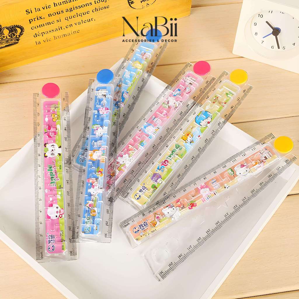 Lovely 30cm folding ruler, geometric drawing, maze decoding game ...
