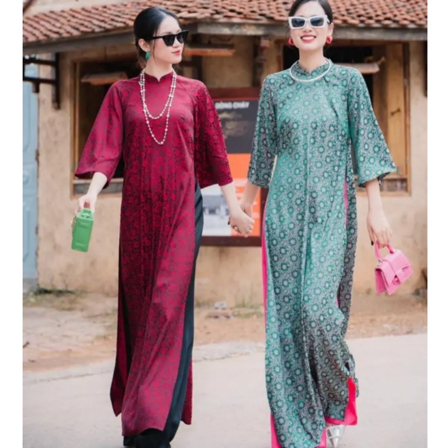 [CNY 2024] Innovative Ao Dai Female Brocade Ao Dai With Ancient Shape ...
