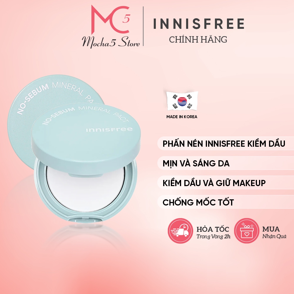 Innisfree NO SEBUM Mineral Pact pressed powder for perfect oil-control ...