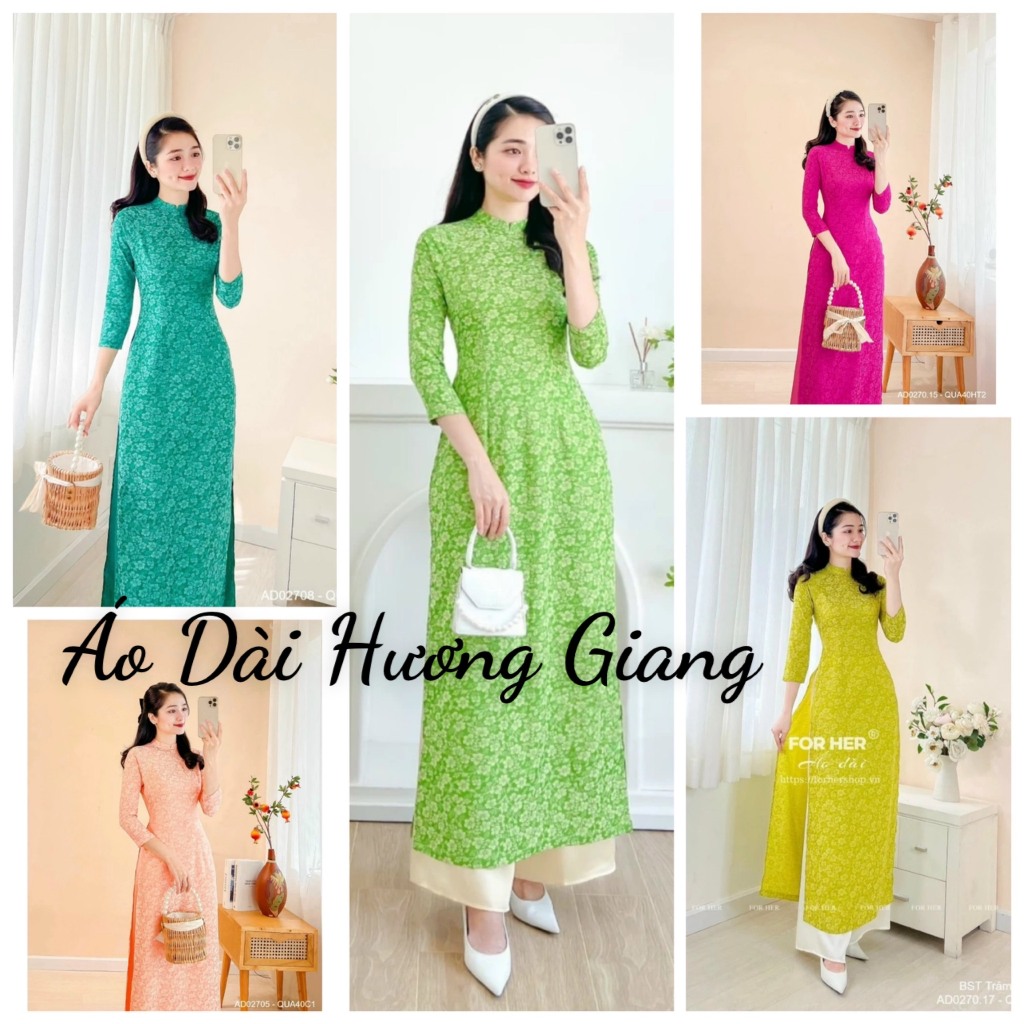 Soft, smooth, slightly elastic willow brocade ao dai, uniform ao dai - Huong Giang Ao Dai ...