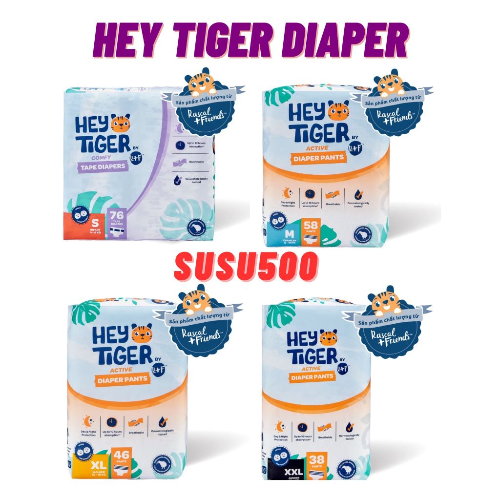 Hey Tiger diapers/diapers for daily use M58/L52/XL46/XXL38 - With ...
