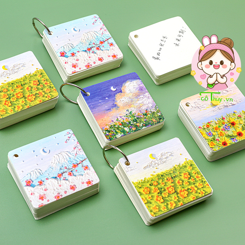 Flashcard learns square English with many cute and cute rattan (80 ...