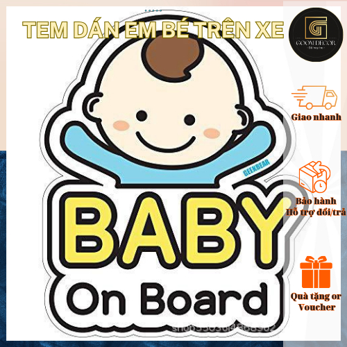 Baby in car rear sticker, car sticker decal, Baby car sticker on Baby ...
