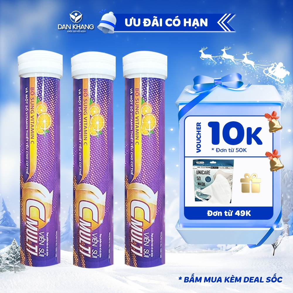 Dan Khang Multi C Vitamin V Supplement Effervescent Tablets - Tube of ...