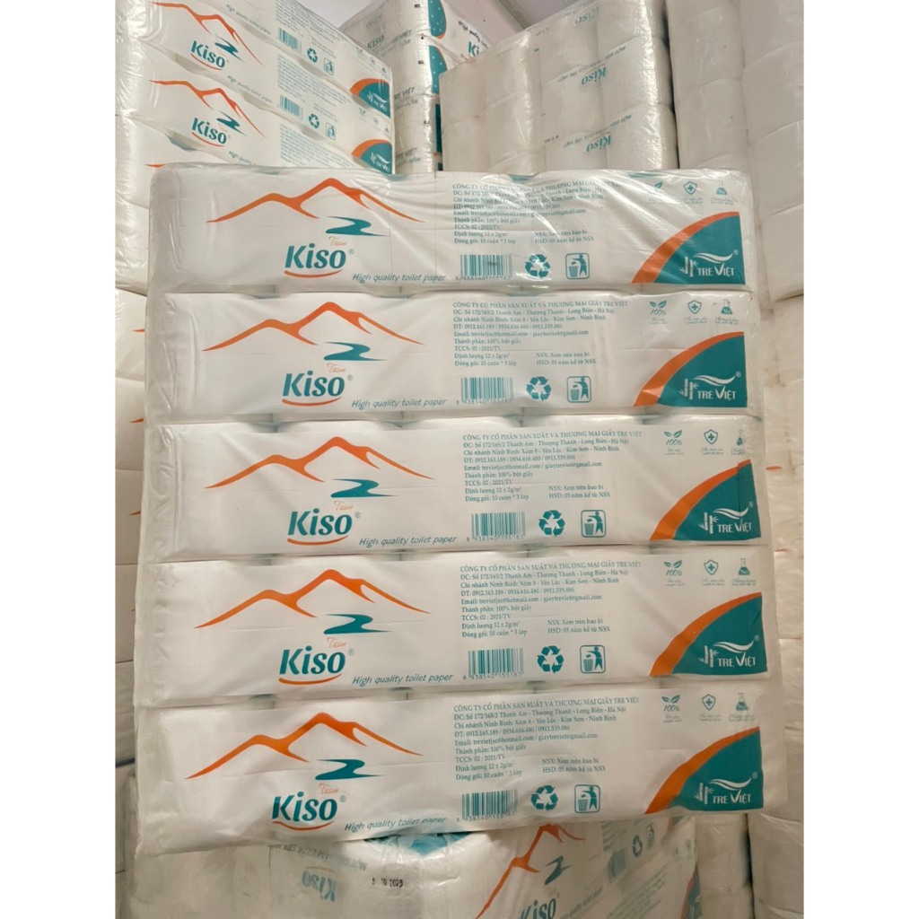 Combo of 10 packs of Kiso Classic toilet paper, 10 rolls, 3 layers ...