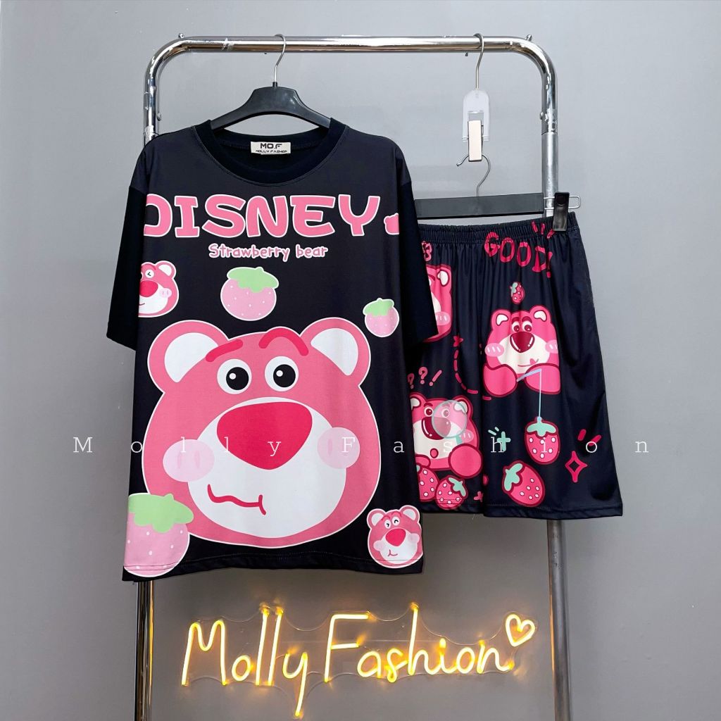 Disney BLACK women's home wear, big size cartoon men's beachwear Freesize Molly Fashion | Shopee ...