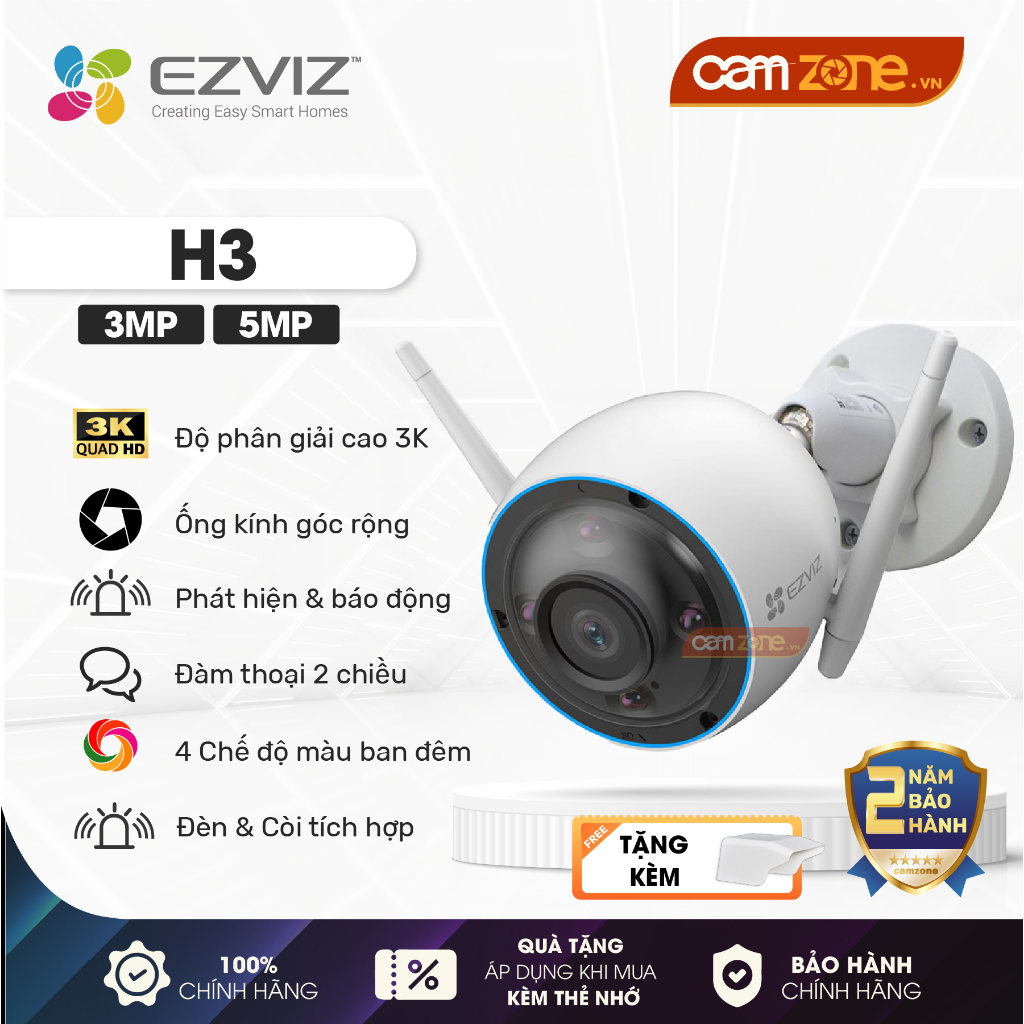 Ezviz H3 3MP External WIFI IP Camera) 5MP, Super Sharp, Distinguish ...