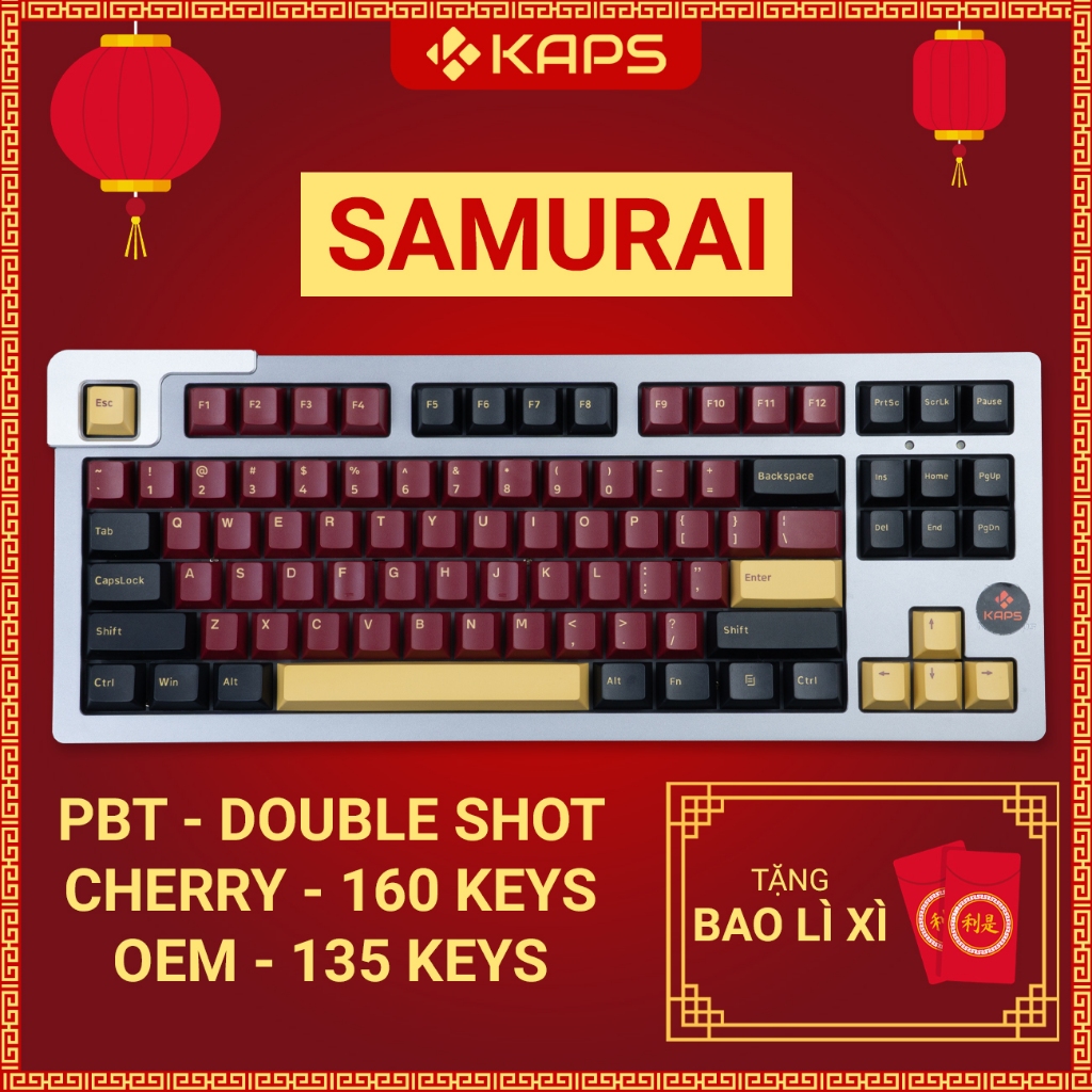 Red Samurai Keycap | Pbt Plastic | Profile OEM/Cherry | Print double ...