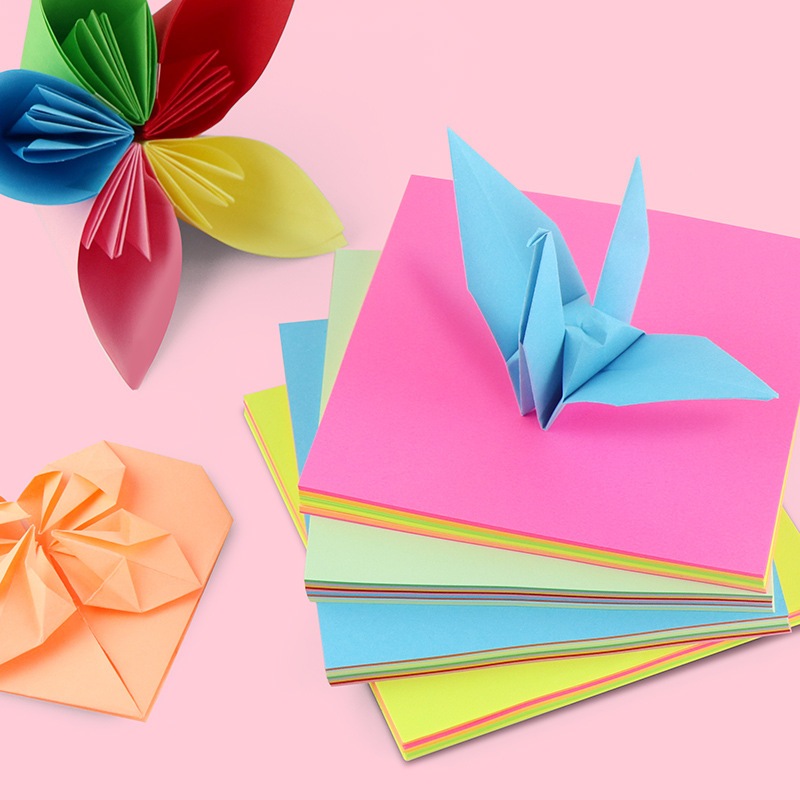 Origami paper set of 100 sheets, handmade paper for folding cranes and ...