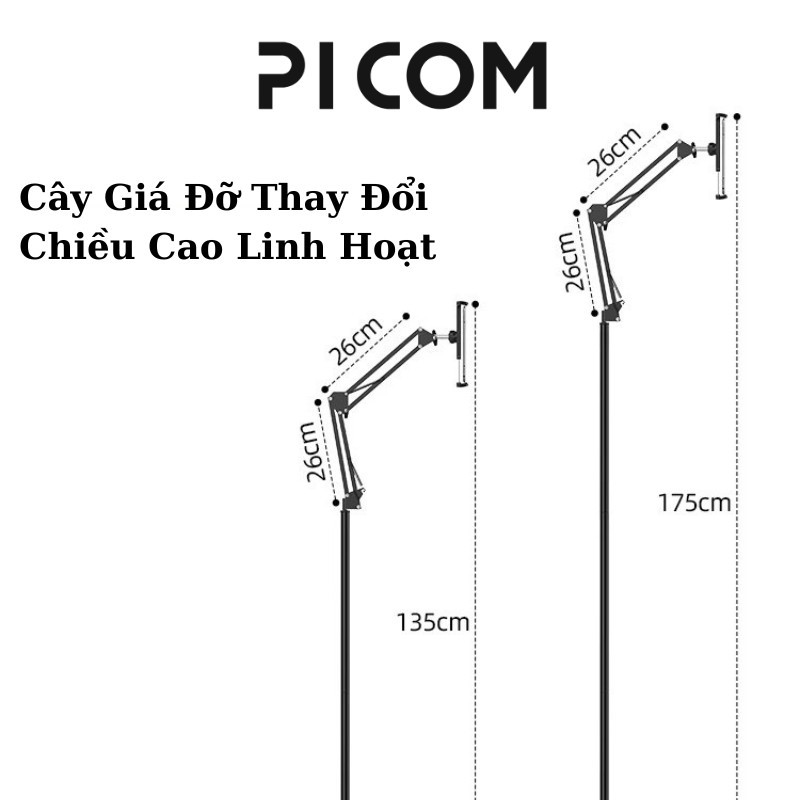 Picom High-end Tablet and Phone Stand Rotates Every Angle Firmly Lazy ...