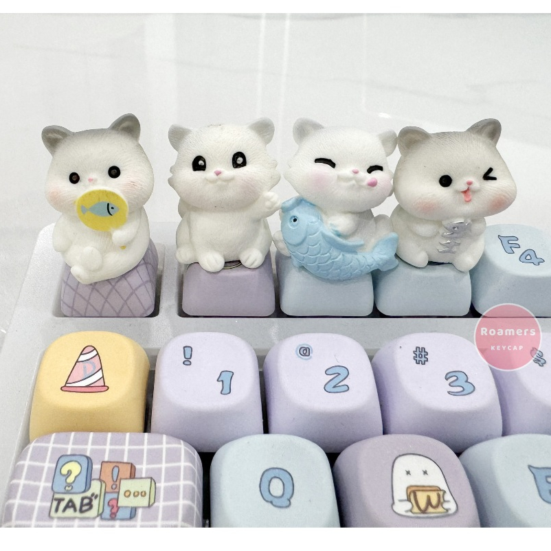 Cute Cat Mechanical Keyboard Button Cat Meow Serie 2 Cute Cat Keycap ...