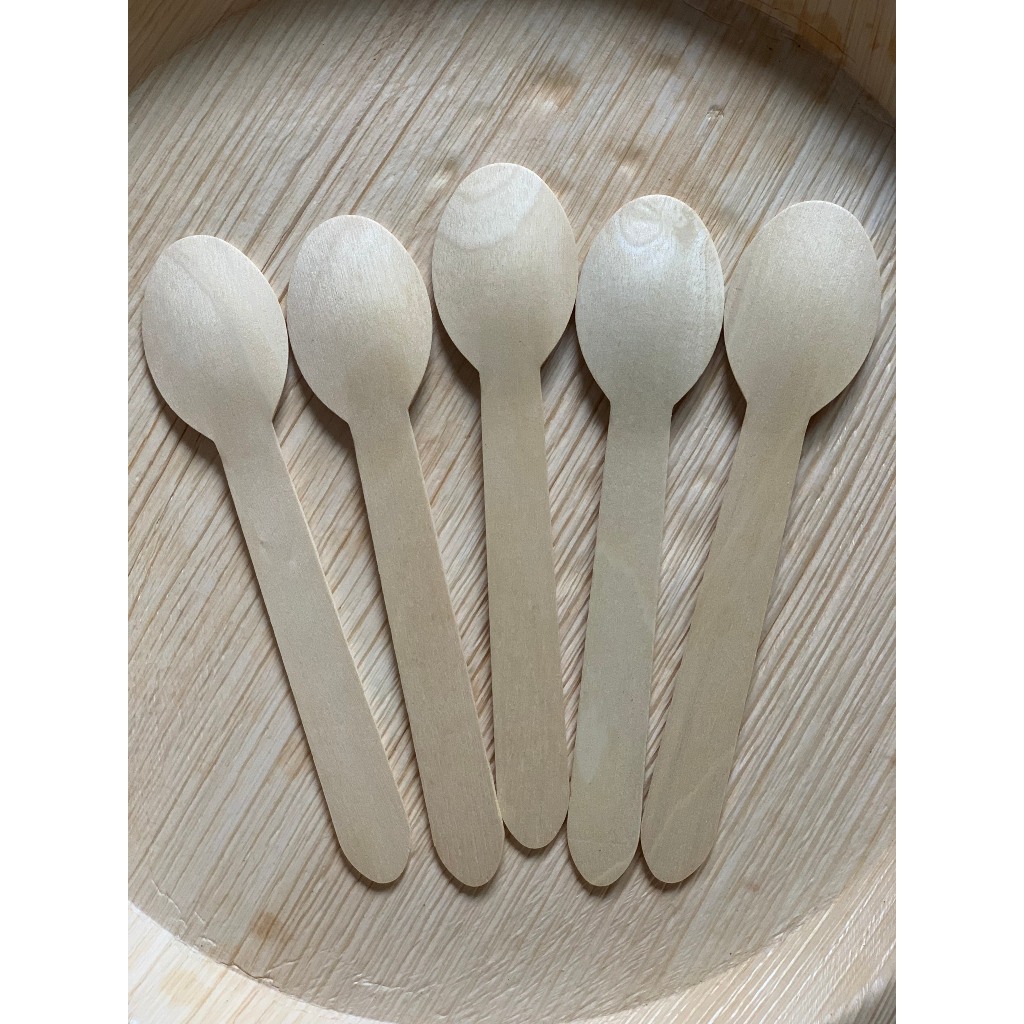 Single-use WOODEN SPOON (10 PCS) | Shopee Singapore