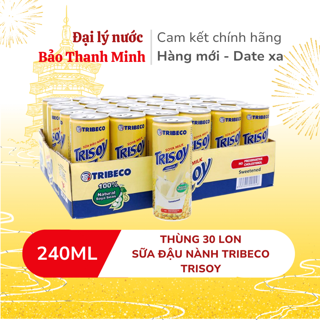 [GIVE Red envelopes] TRIBECO TRISOY Soymilk can 240ml (Box of 30 cans ...