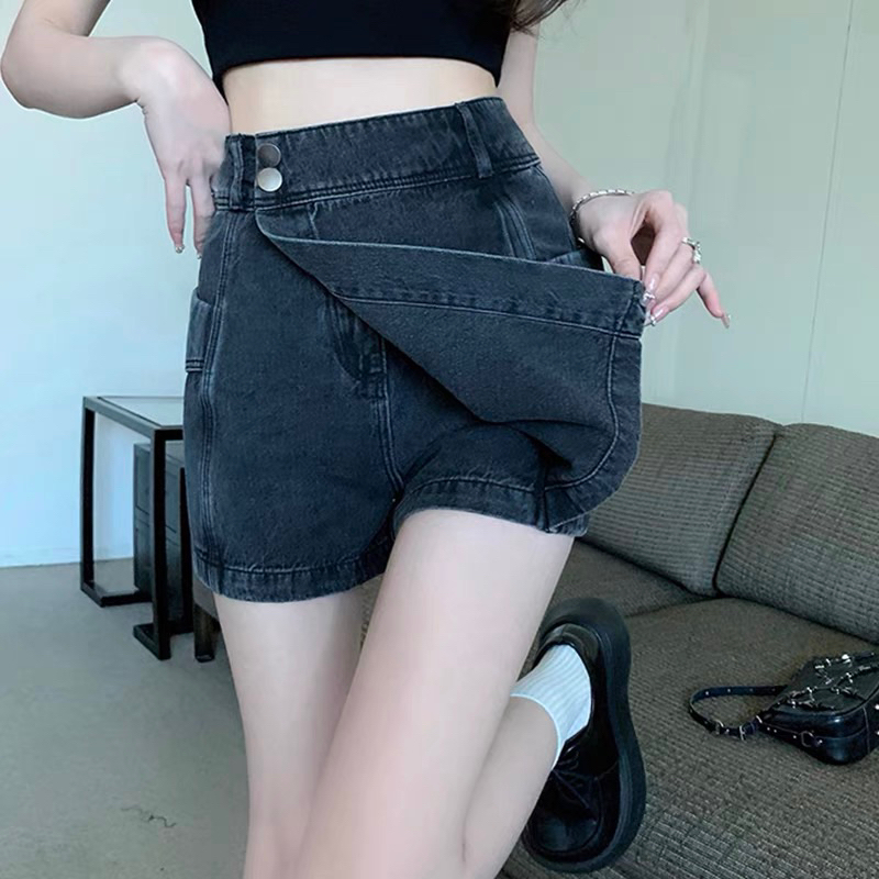 Women's faux skirt pants, A-line short skirt with super stylish inner ...