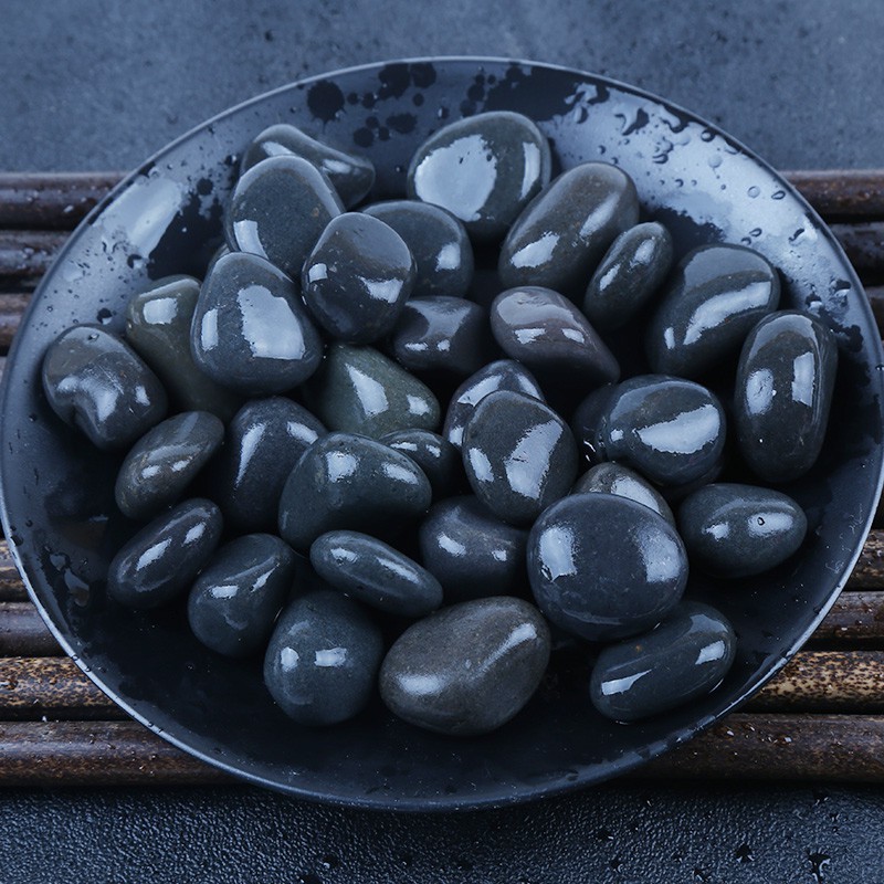 1kg Volcanic Glossy Black Stone for Grilled Sausage, Sausage, Meat ...