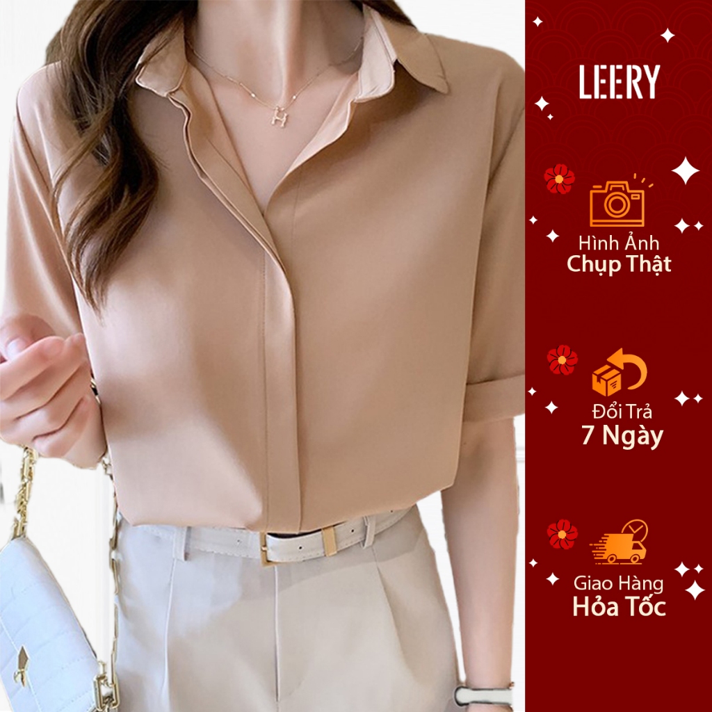 High-quality Korean-style women's office shirt with beautiful loose ...