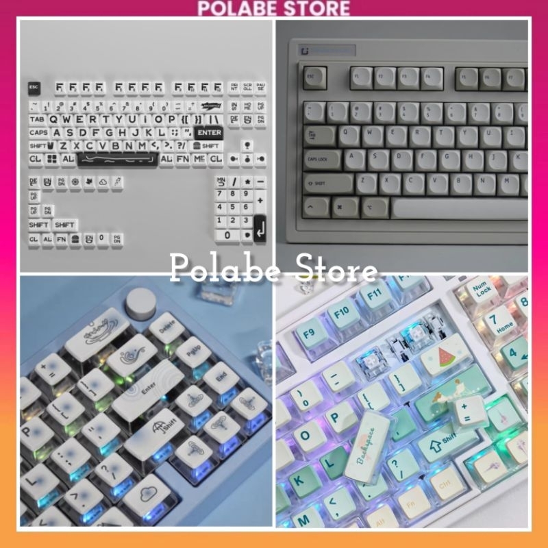 Keycap ASA Pudding Summer Raindrop profile mechanical keyboard Polabe ...