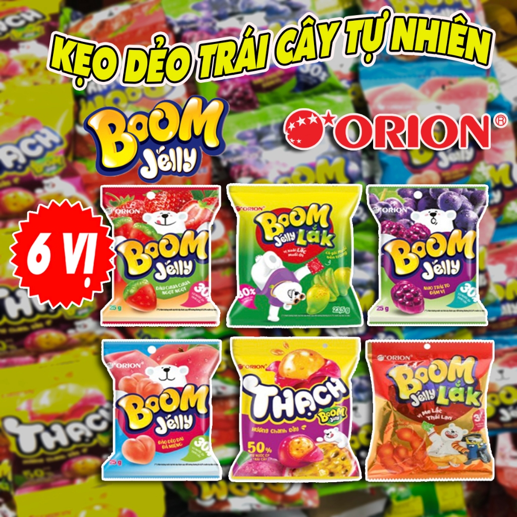 Orion Fruit Gummy Candy in 6 Flavors (25g Pack) Shaken Mango, Passion ...