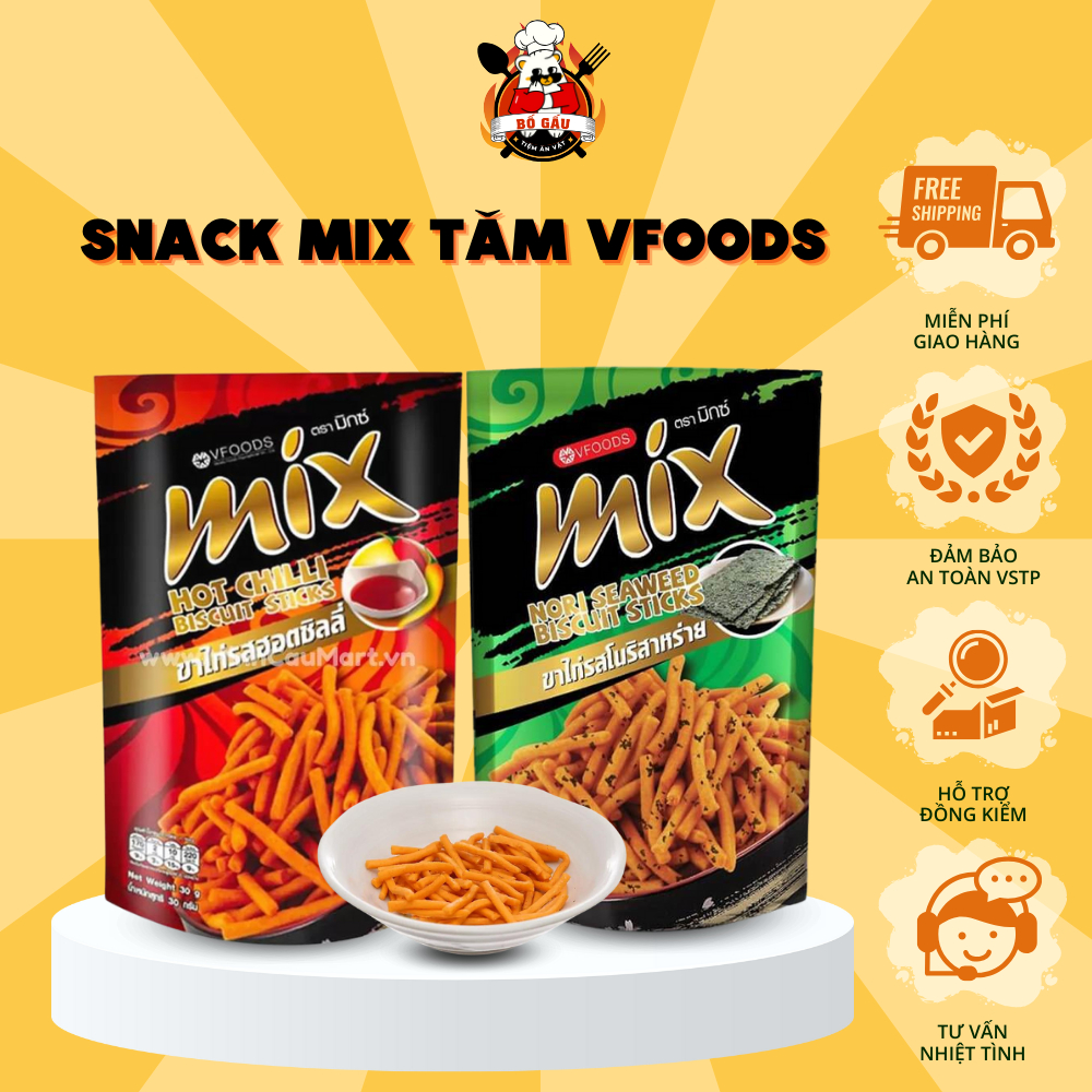 Vfoods Thai toothpick mixed Snack 60g pack, Spicy toothpick mixed Snack ...