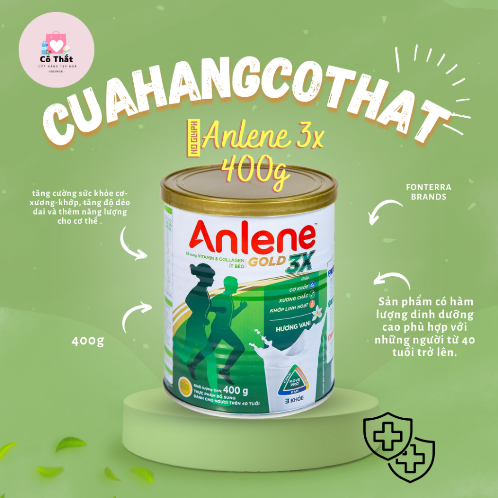 Anlene Gold Powder Milk 3X Vanilla Flavor 400g / Box (Over 40 Years Old ...
