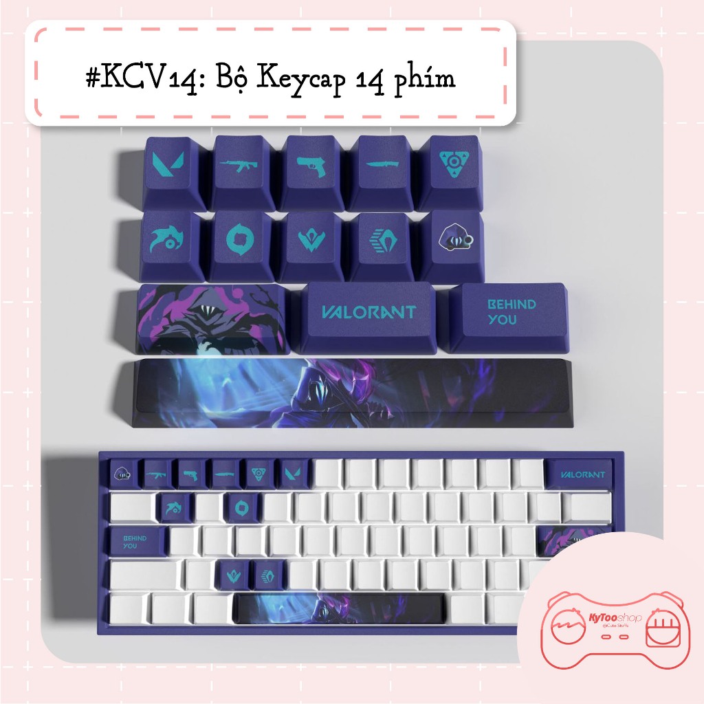 Valorant Keycap Set 14 Keys, PBT Profile OEM Cute Agent Shape For ...