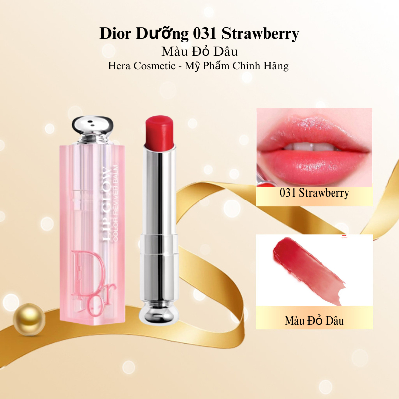 Genuine Dior Addict Lip Glow Lipbalm 031 Strawberry Red 3.2g ...