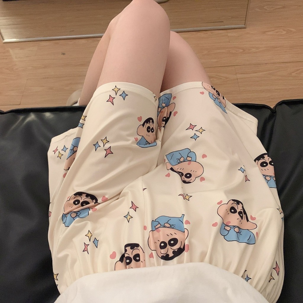 Cute Beige Shin Printed Home Shorts for Men and Women Fashion | Shopee ...