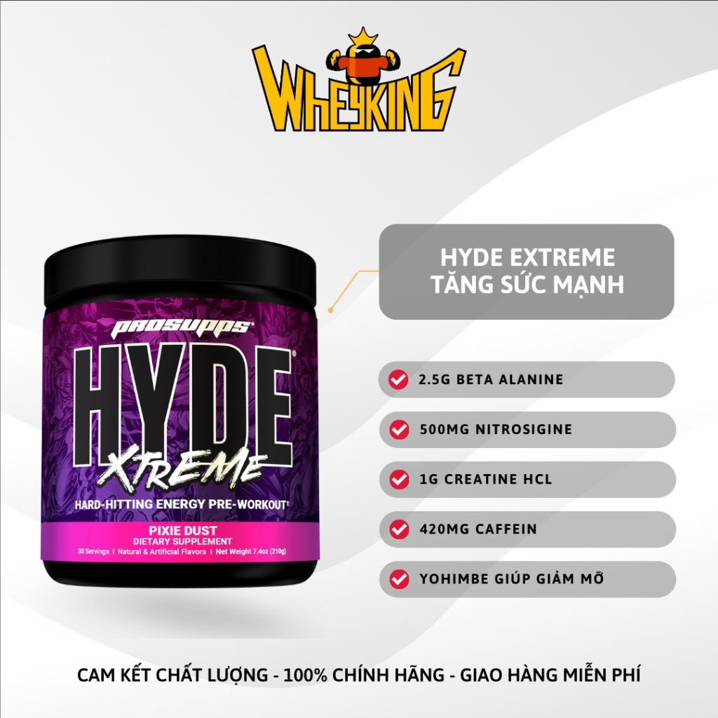 Hyde Xtreme Pre Workout increases strength, maximum muscle pump ...
