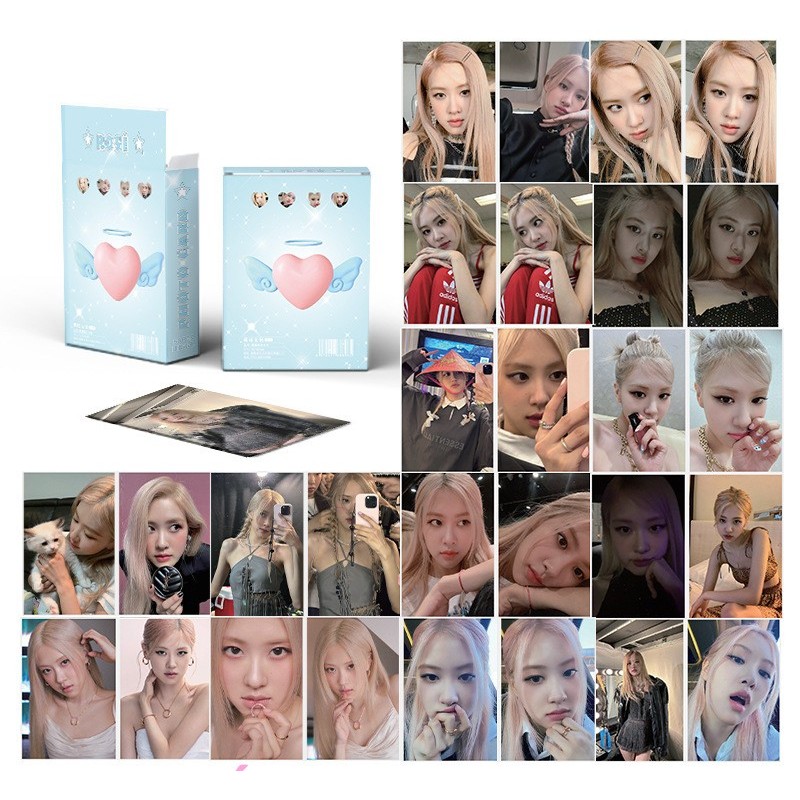 Box of 50 Hologram Photo cards Blackpink Rosé Lisa Jennie Jisoo Rounded ...