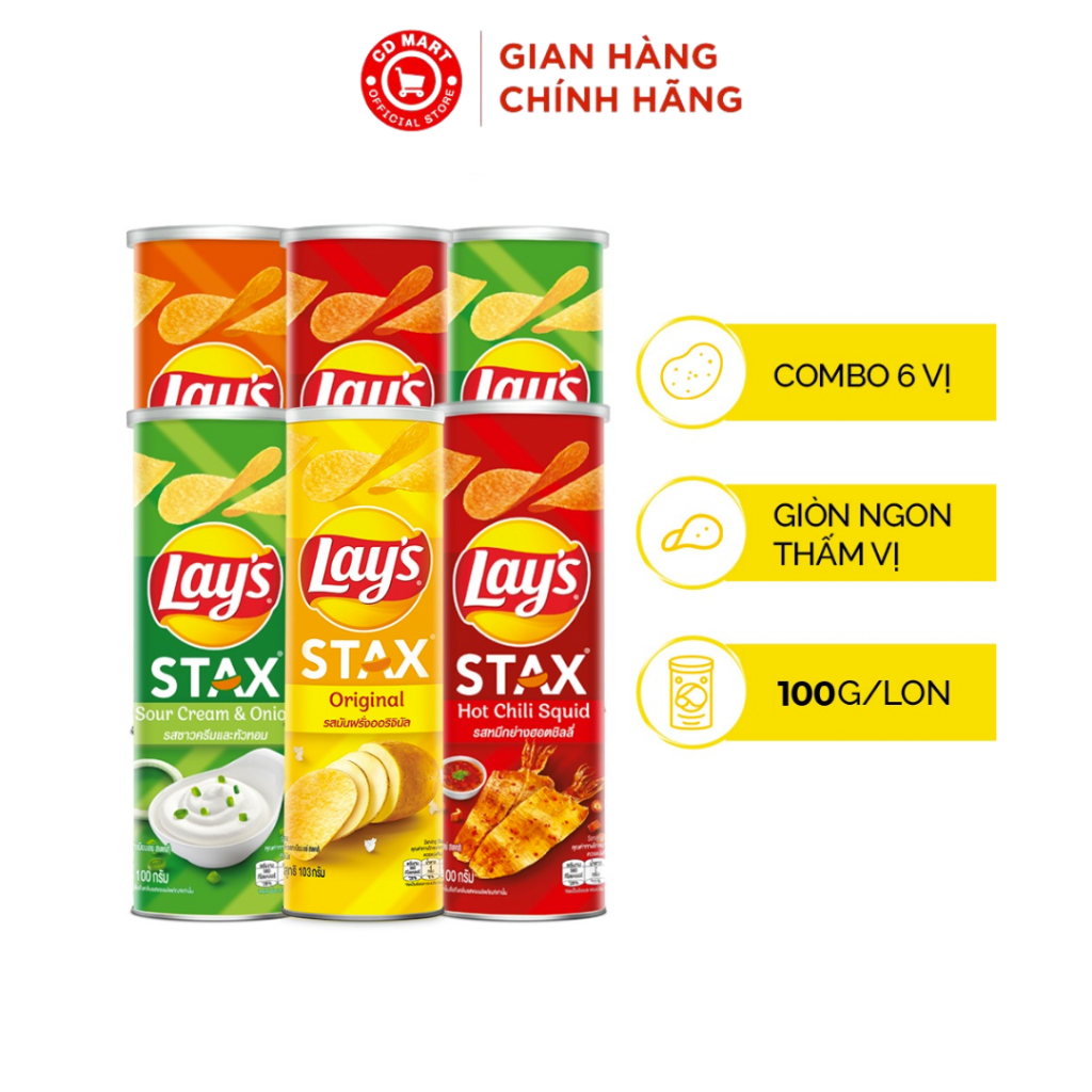 Lay's Stax Potato Chip Snack (100g/can) | Shopee Singapore