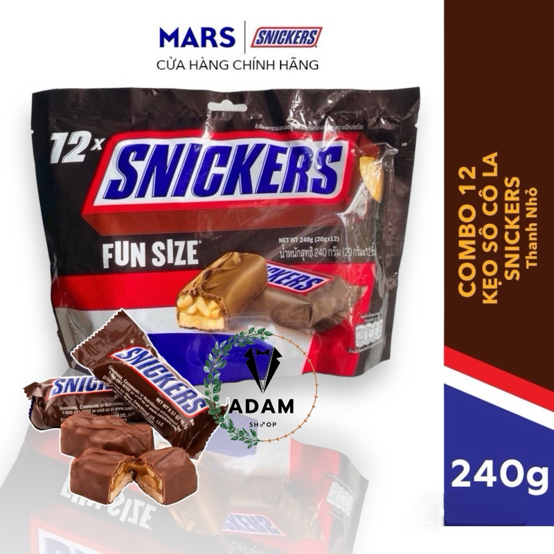 Snickers Peanut Chocolate Candy Fun Size Bag of 12 Bars - 240g | Shopee ...