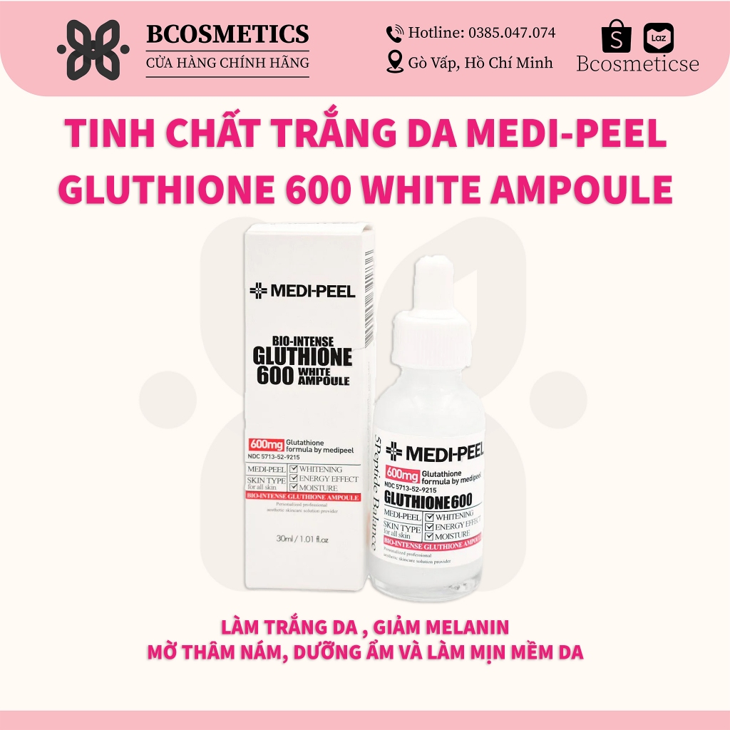 Medi-peel Serum Gluthione 600 White Ampoule Medi Peel - 30ml | Shopee ...