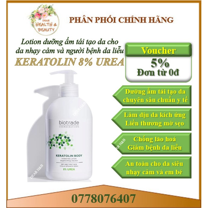Biotrade Keratolin 8% Urea Medical Standard Body Lotion Regenerates ...