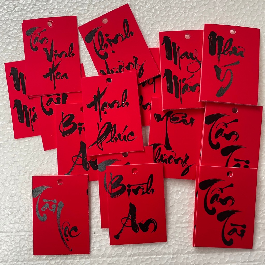 Hang tags - Fan set of 6 - Decorative colored center bundle CNY trend ...
