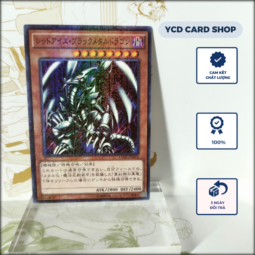 [OCG] Genuine Yugioh Card Red-Eyes Black Metal Dragon - Millennium Rare ...