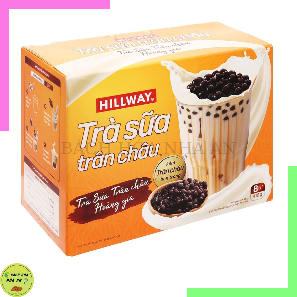 Hillway pearl milk tea - Box of 16 packs (8 milk tea + 8 pearl packs ...